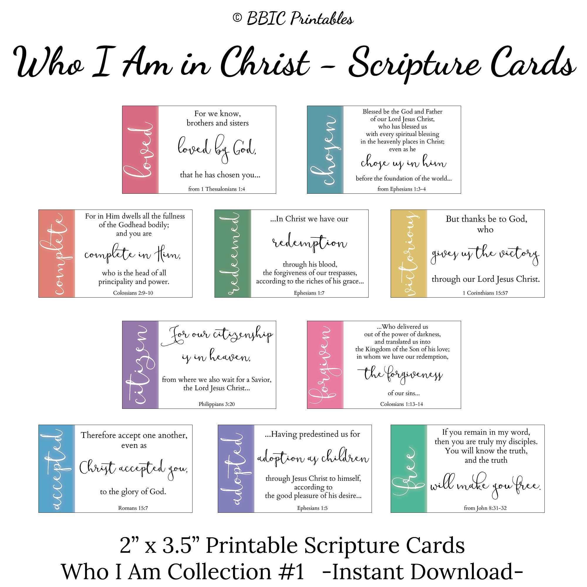 150 Scripture Cards Ultimate Collection- DOWNLOAD- 2x3.5- 50% OFF ...