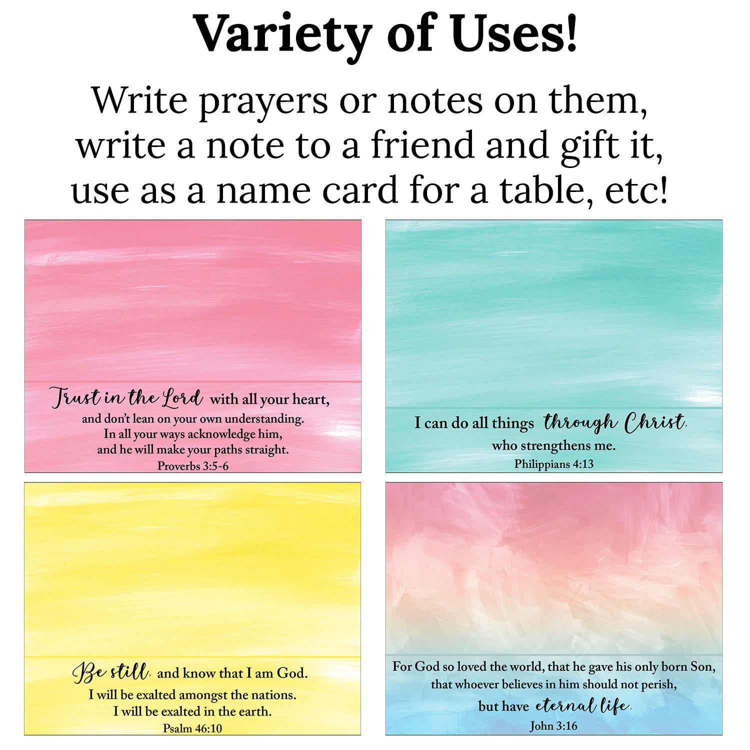 12 Blank Printable Bible Verse Cards -C1- INSTANT DOWNLOAD, 3.75x5 ...
