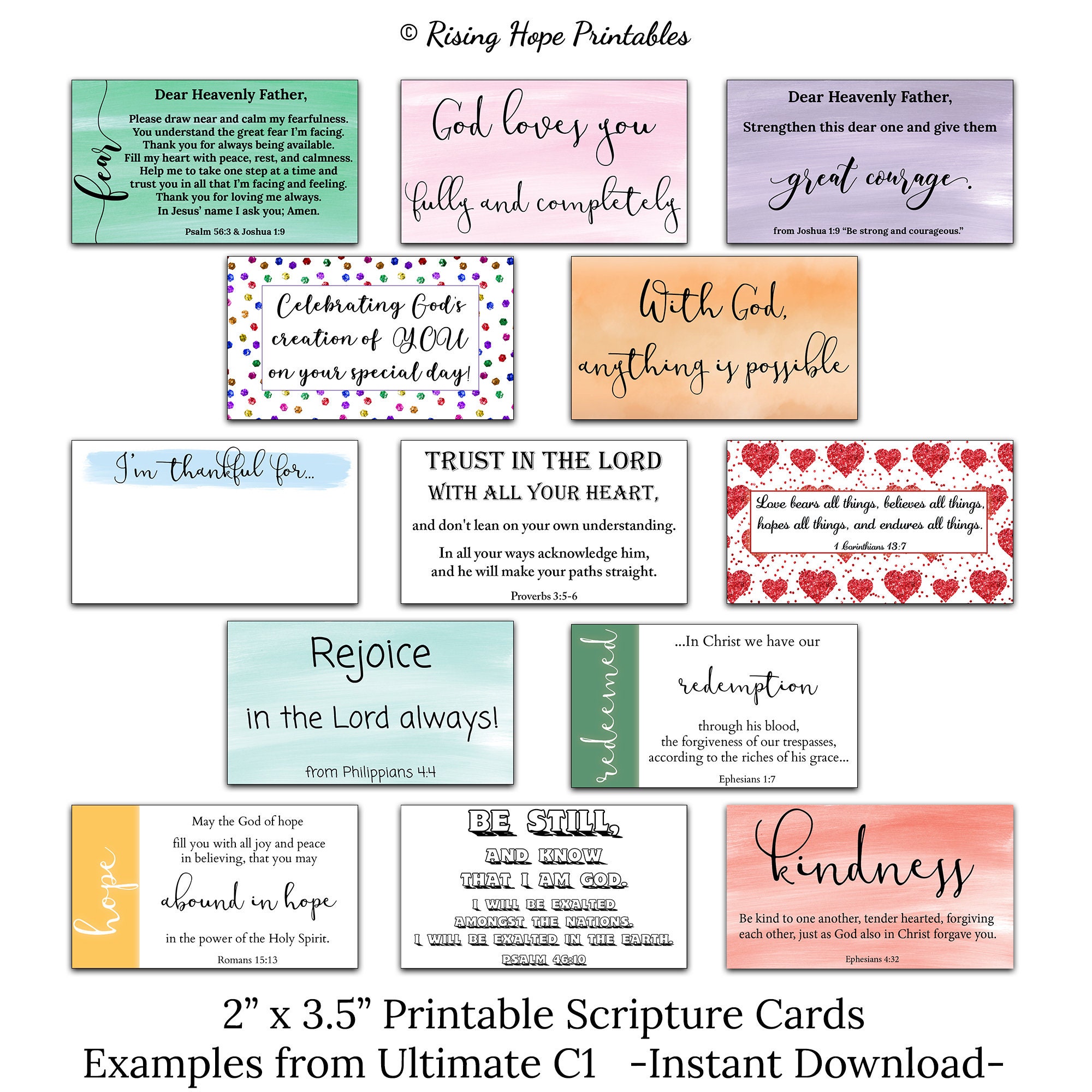 150 Scripture Cards Ultimate Collection DOWNLOAD 2x3.5 50% OFF ...