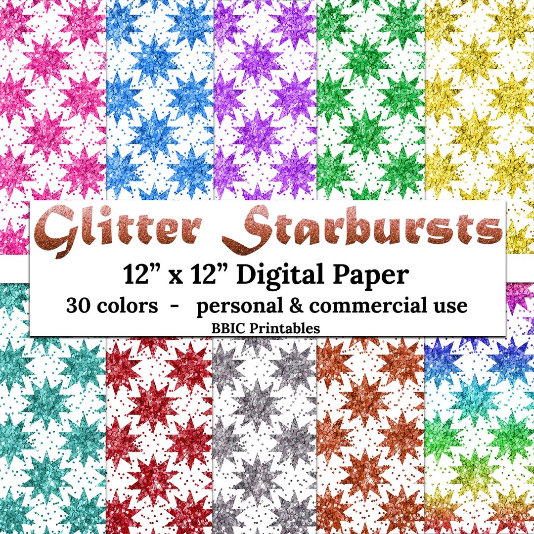 Glitter Diamonds Digital Paper- INSTANT DOWNLOAD, 12x12 30 Colors ...