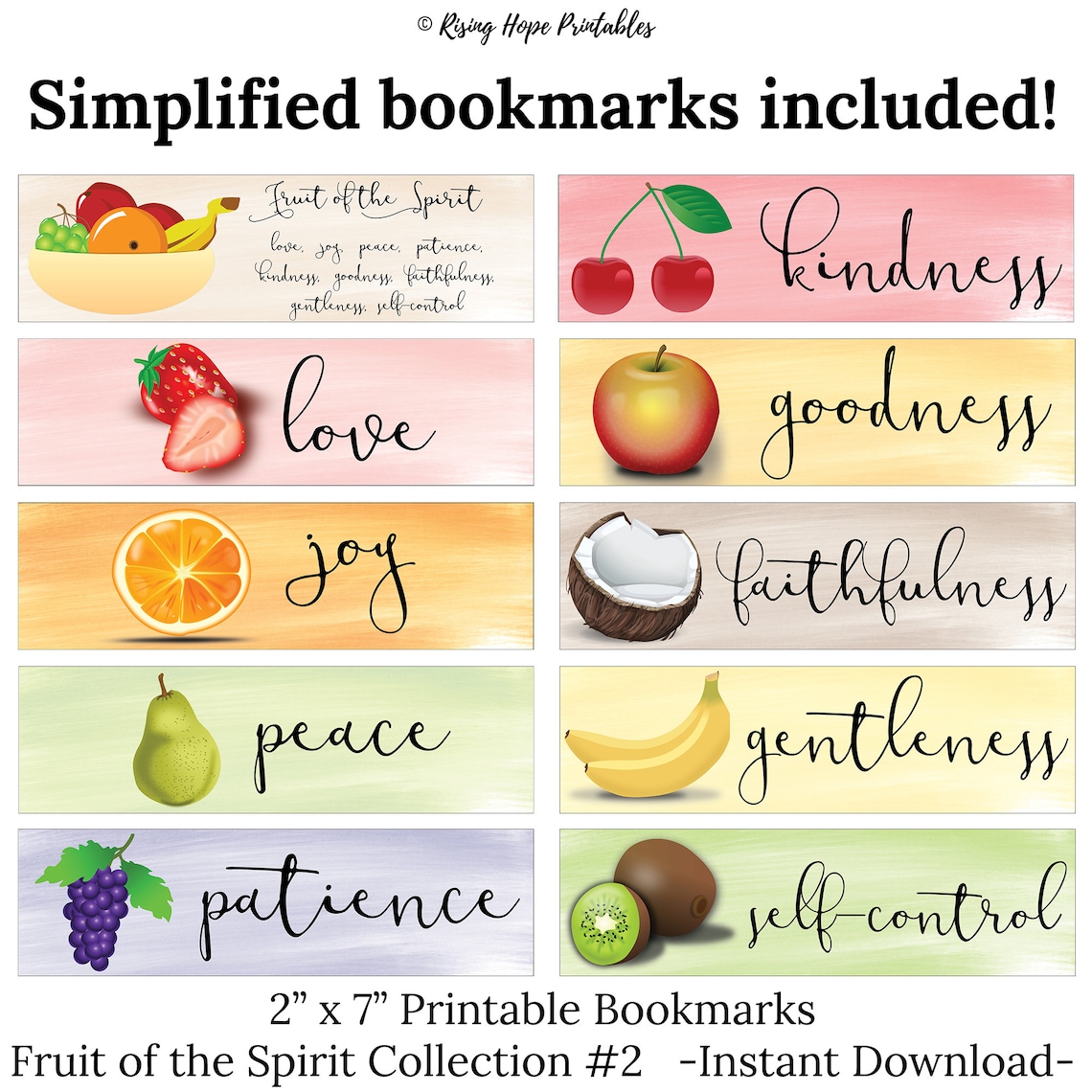 20 Fruit of the Spirit Printable Bookmarks -galatians 5:22-23- C2 ...