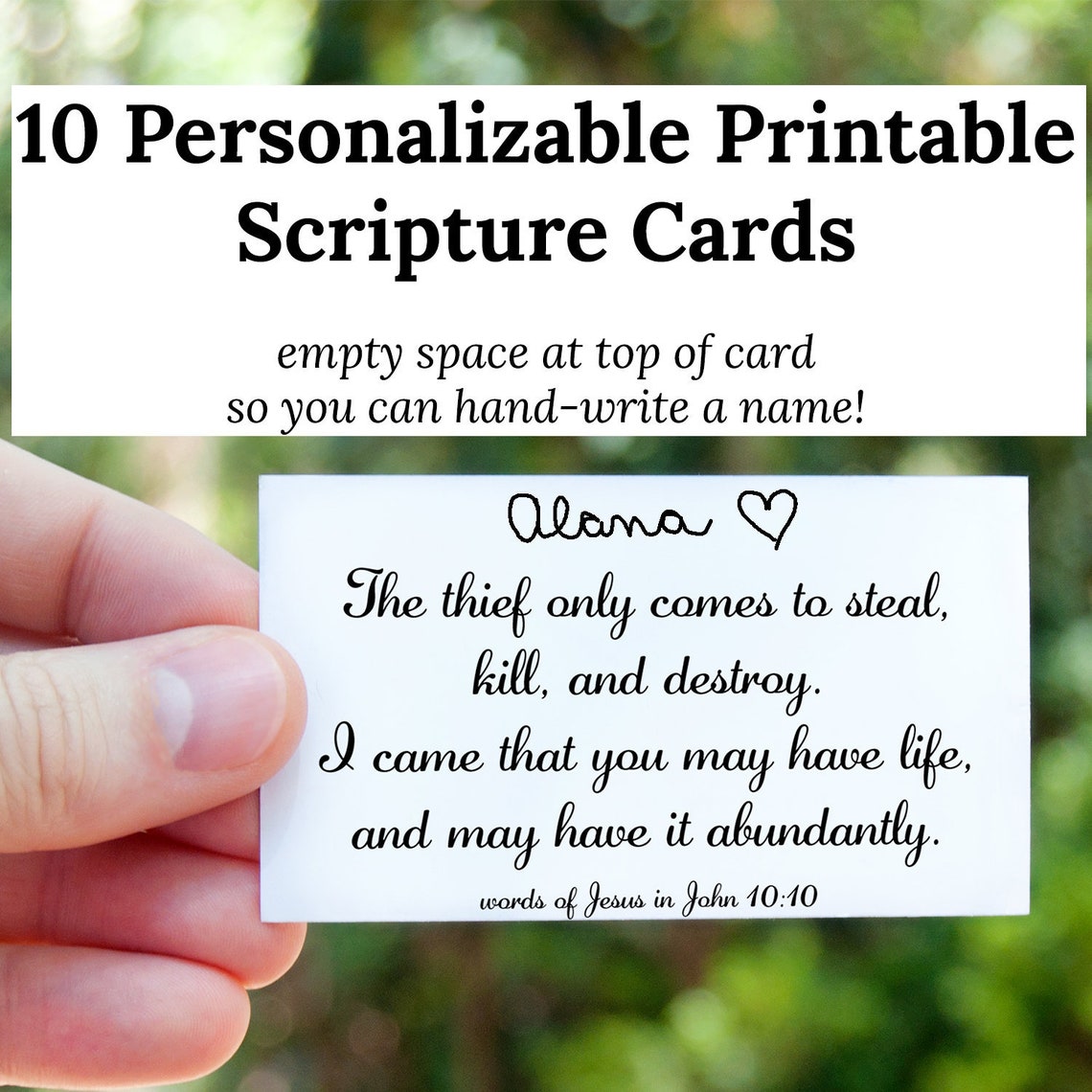 10 Plain Personalizable Printable Scripture Cards - Etsy