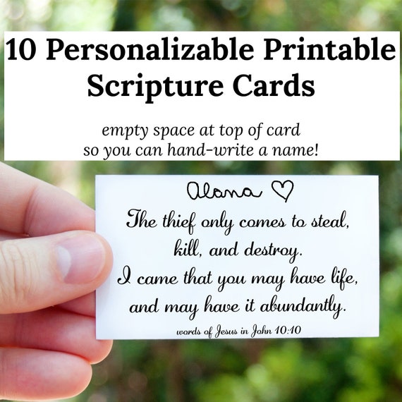 10 Plain Personalizable Printable Scripture Cards - Etsy