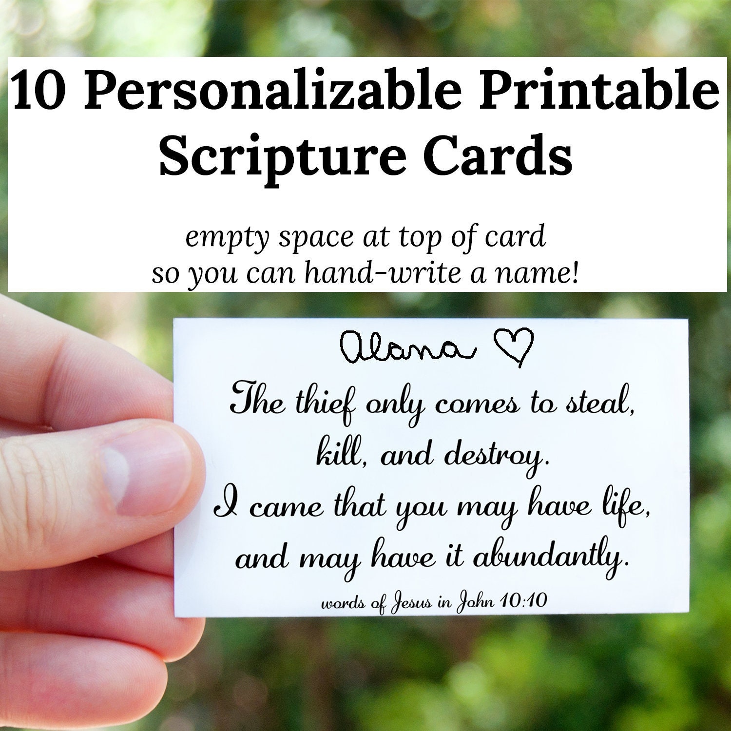 10 Plain Personalizable Printable Scripture Cards - Etsy