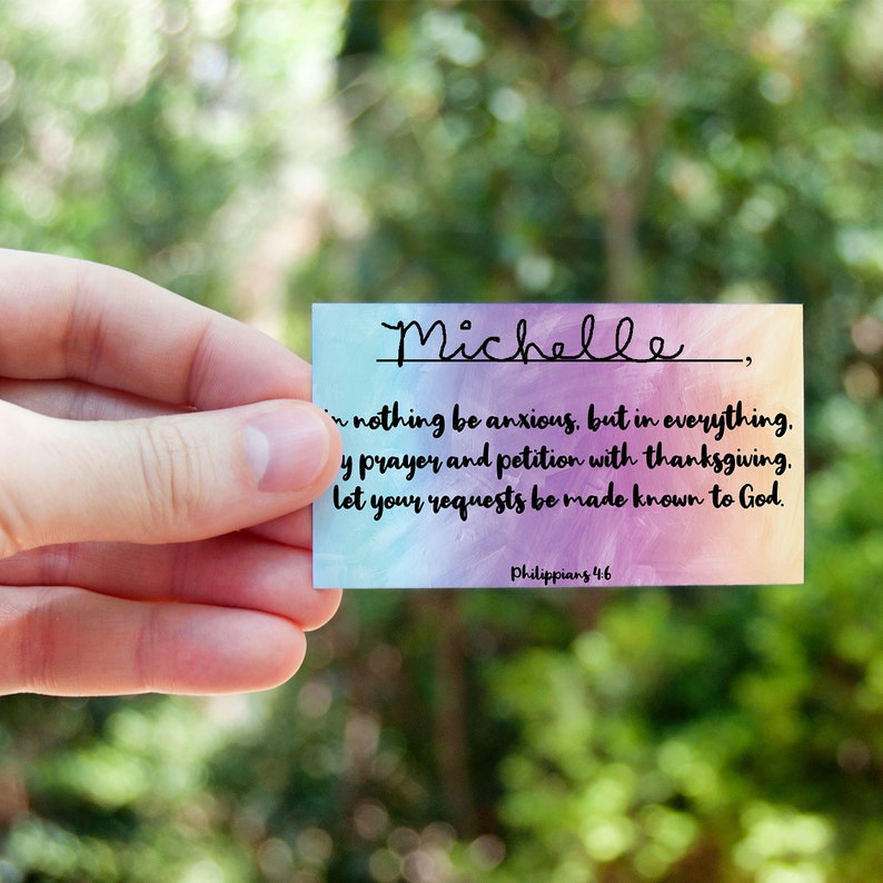 20 Personalized Printable Scripture Cards -personalized Collection #1 ...