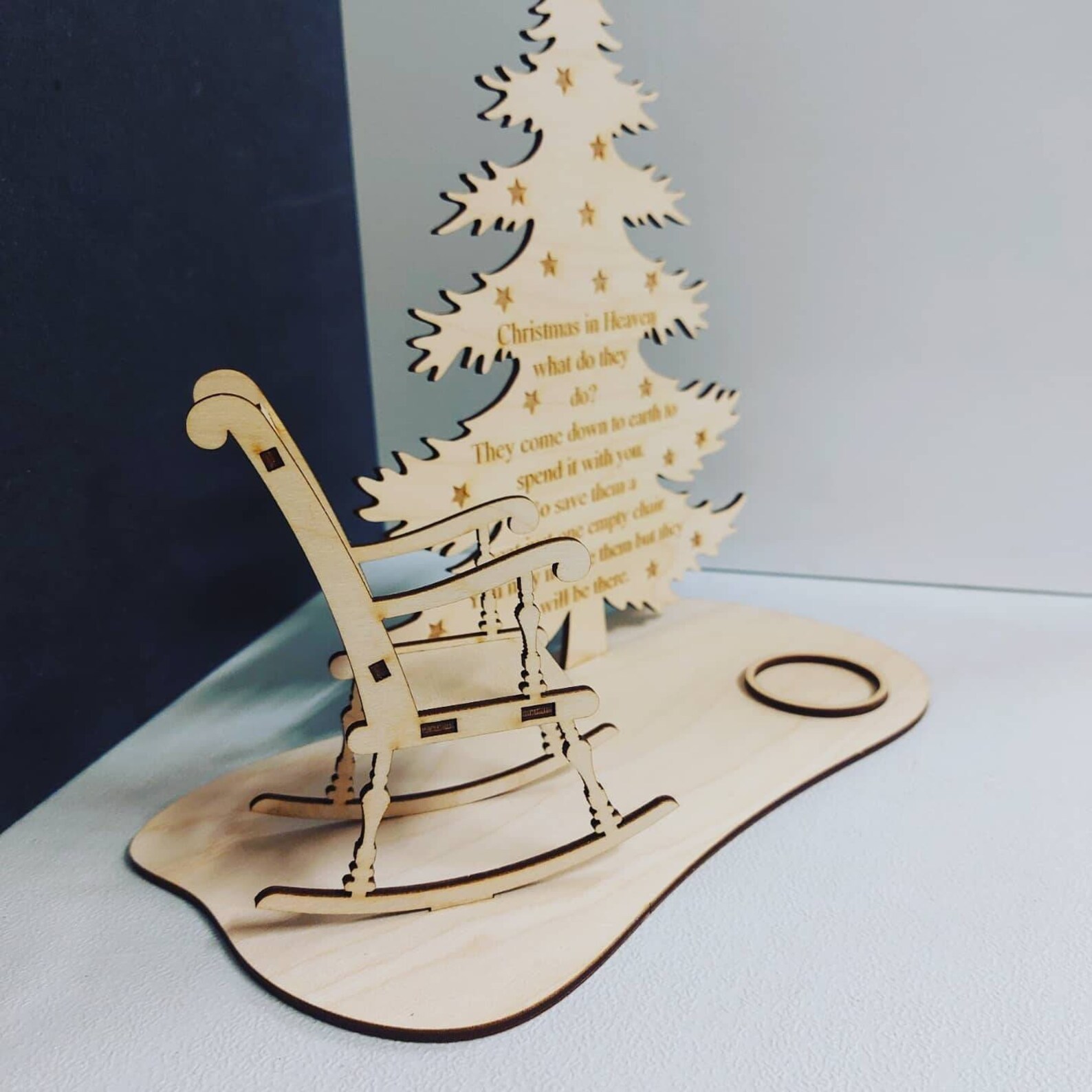Memorial Christmas Tree Rocking Chair Laser Engraved - Etsy