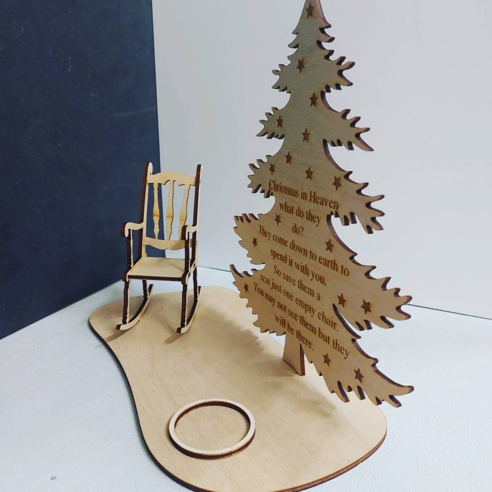 Memorial Christmas Tree Rocking Chair Laser Engraved - Etsy