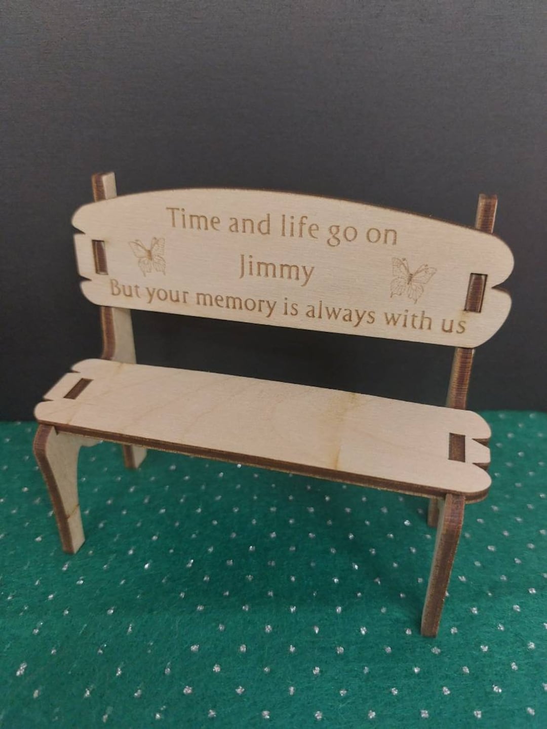 Miniature Bench, Personalised Memorial Bench, Custom Engraved Park ...