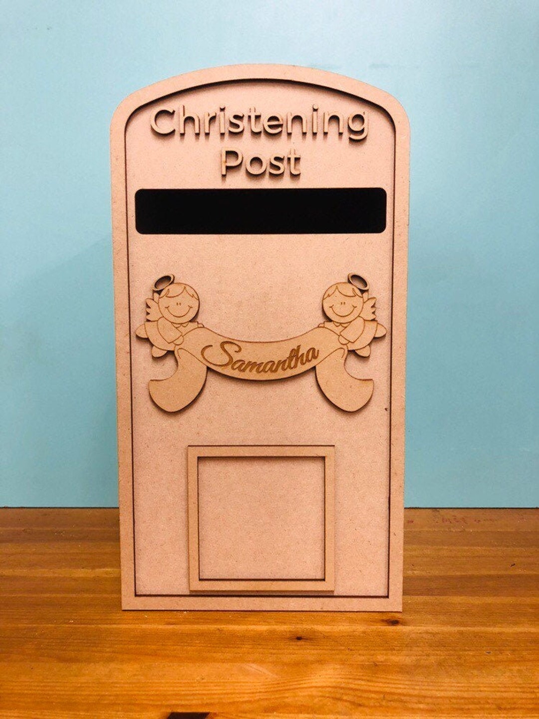 Christening Post Box Personalised Post Box Card Holder Box - Etsy
