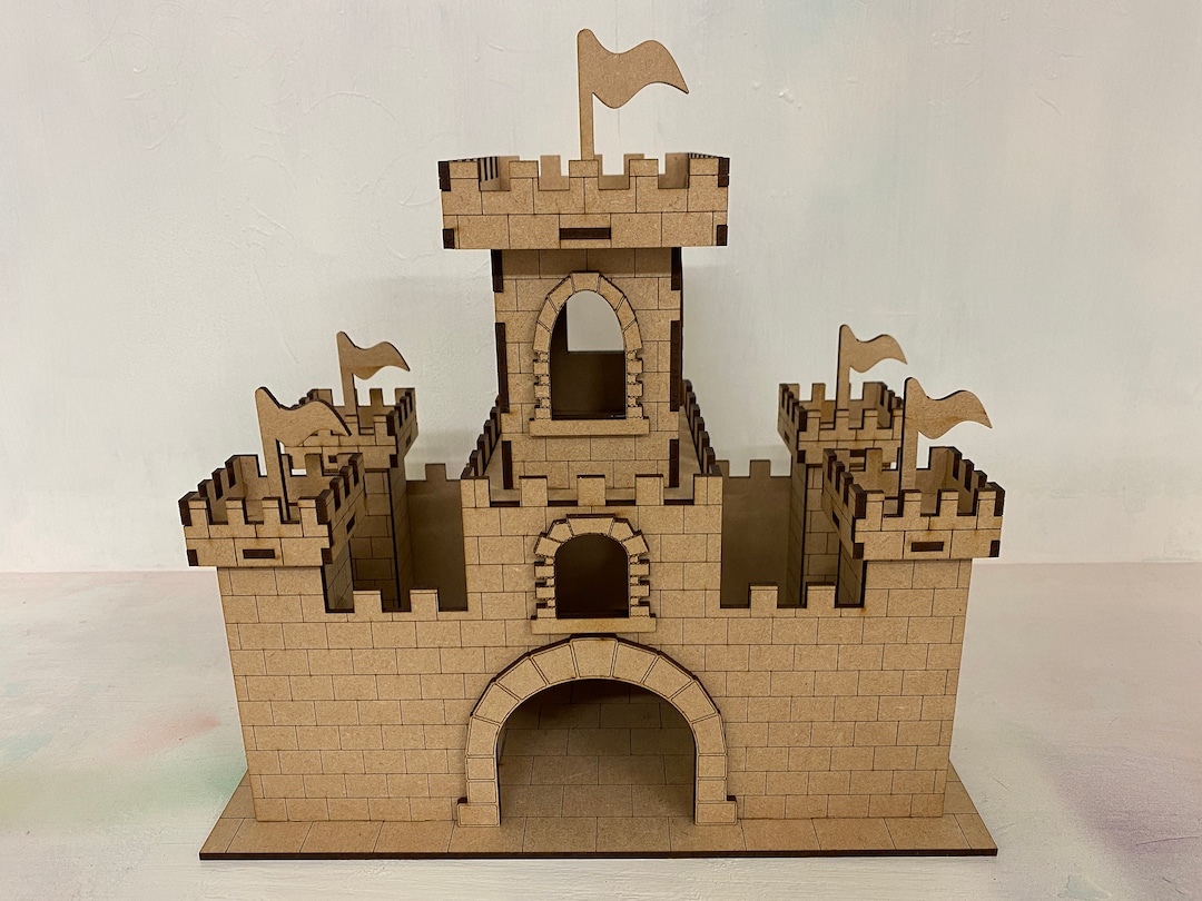 Laser Cut Wooden Castle Model Kit: Build Your Own Fort - Etsy