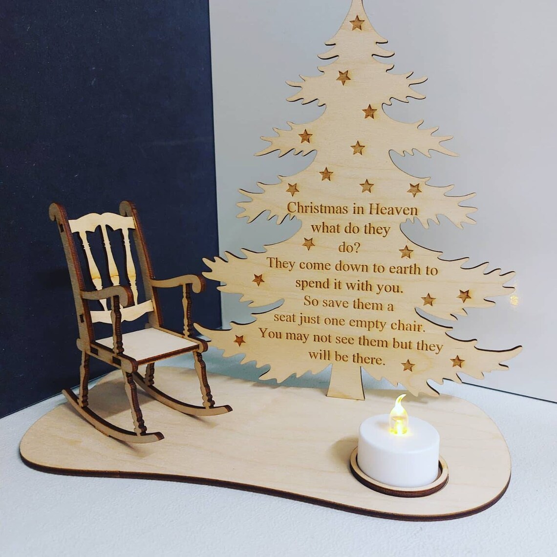 Memorial Christmas Tree Rocking Chair Laser Engraved - Etsy