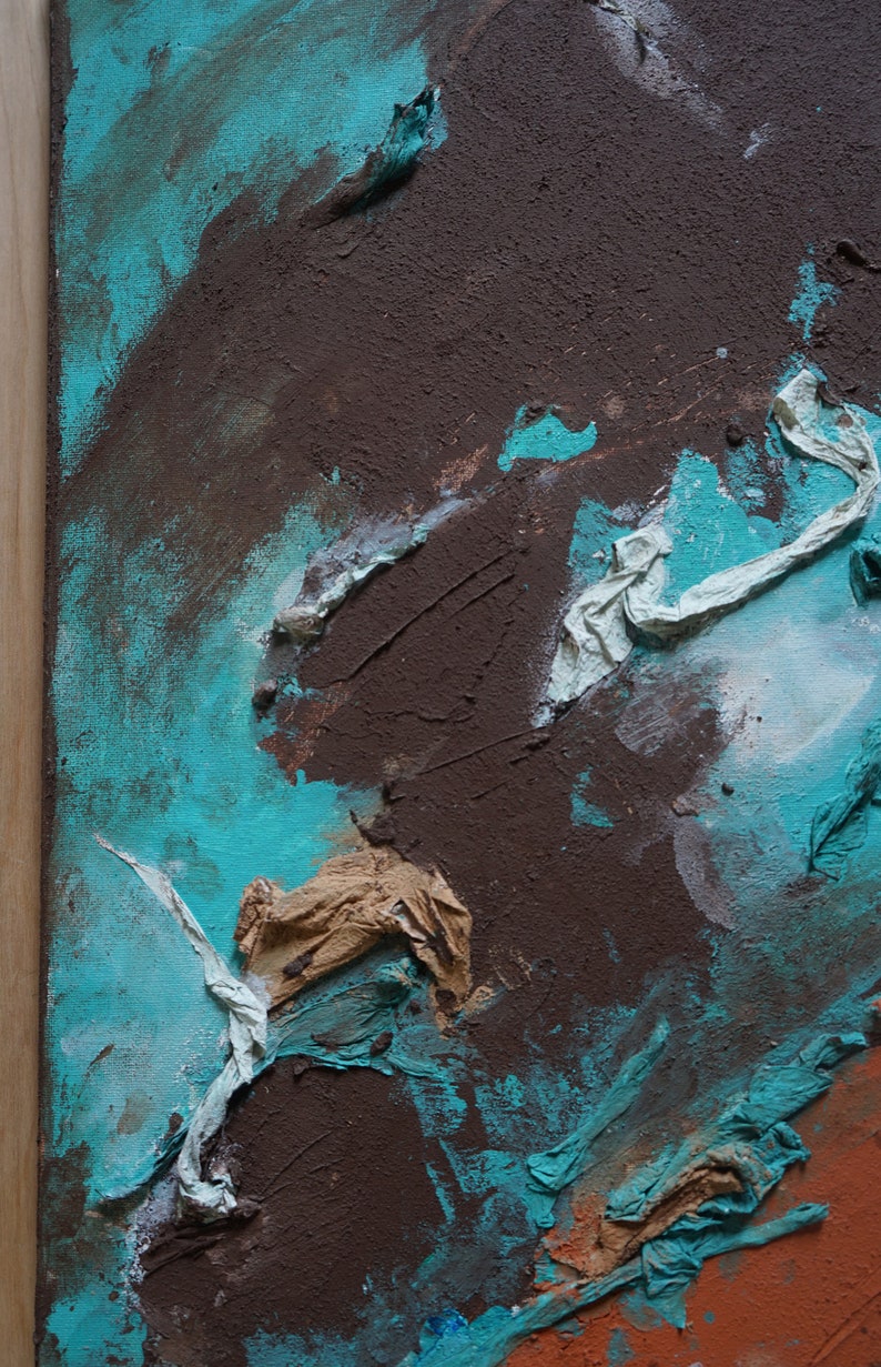 Abstract Painting With Real 3d Accents on Canvas - Etsy