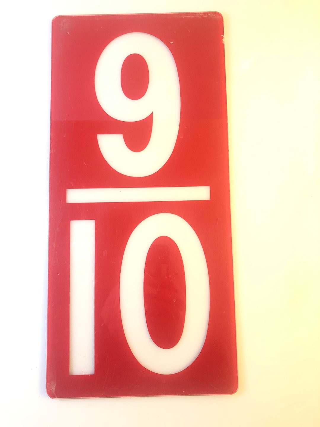 Vintage 17x8 Inch "9/10 of a Penny" Analog Hand Operated GAS Station ...