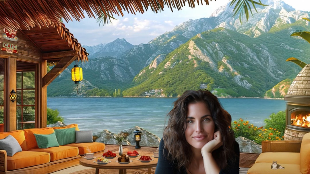 Spring Summer Virtual Backgrounds Sunset / Oceanfront Office Meeting ...