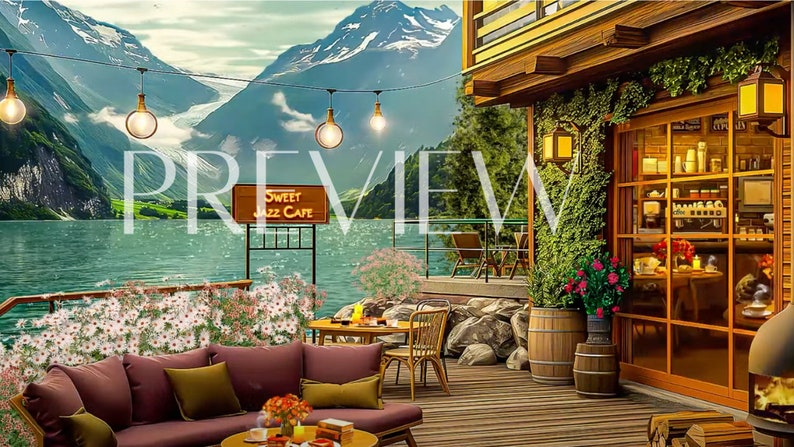 Spring Summer Virtual Background Sunrise Coffee Nature Lakeside Meeting ...