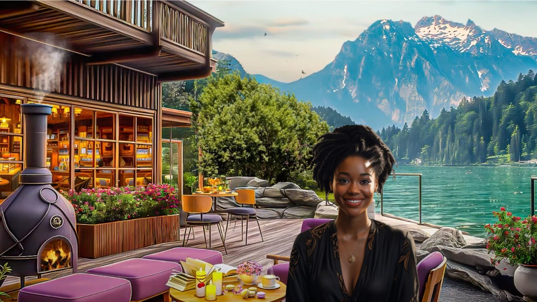 Spring Summer Virtual Background Sunrise Coffee Nature Lakeside Meeting ...