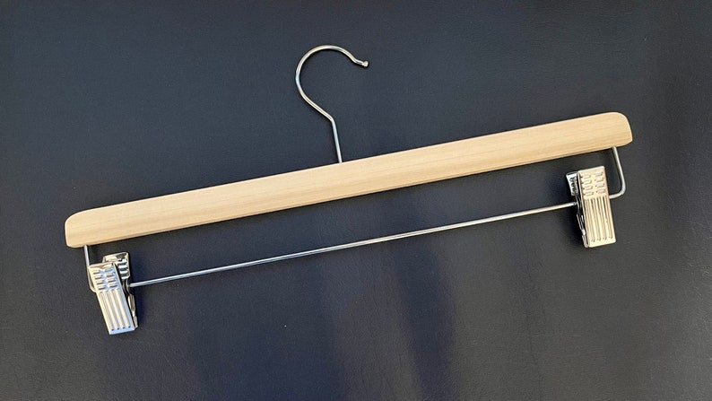 Custom Logo Wood Hangers With Clips (6 Pack) | Laser Engraved Branding ...