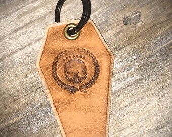 Leather Coffin Keychain - Etsy