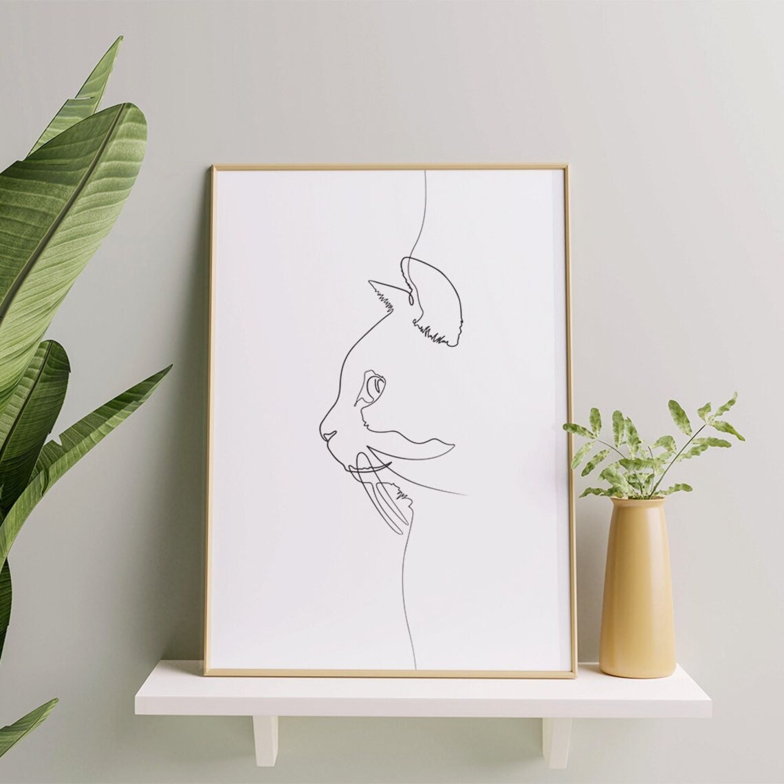 CAT Line Art Print Single Line Art Cat Single Line Cat - Etsy