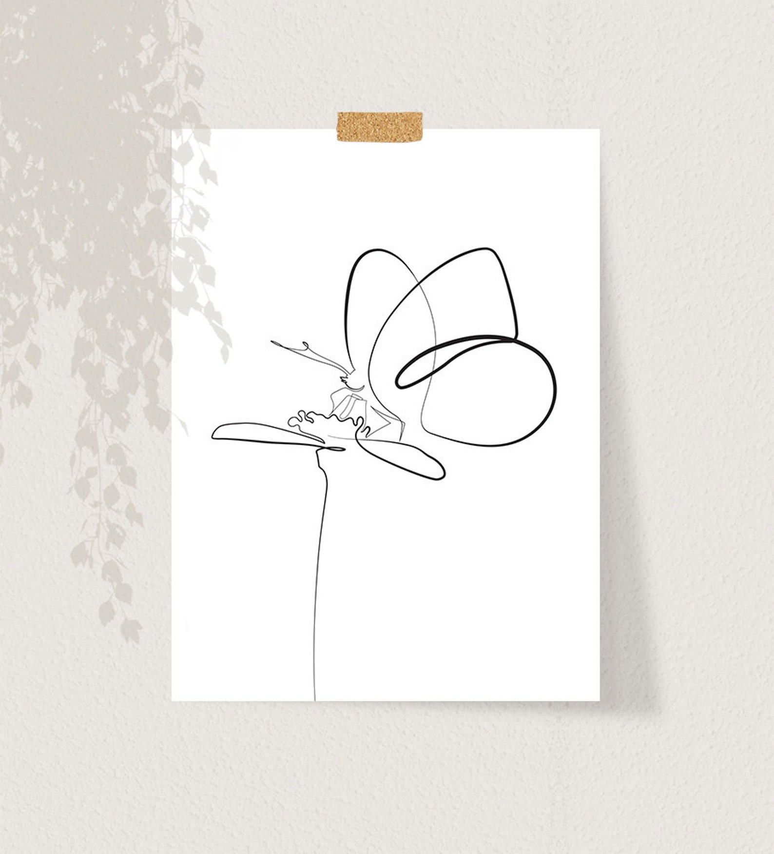 BUTTERFLY Line Art Print, One Line Art, Butterfly One Line, Butterfly ...