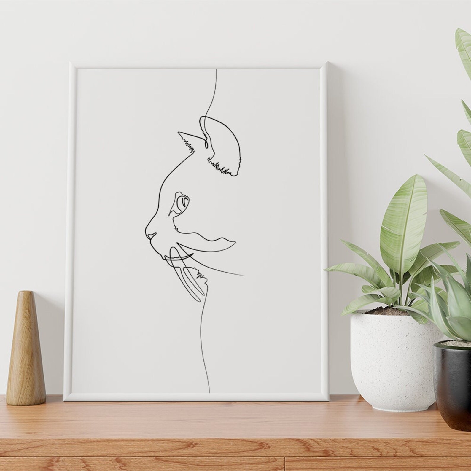 CAT Line Art Print Single Line Art Cat Single Line Cat - Etsy