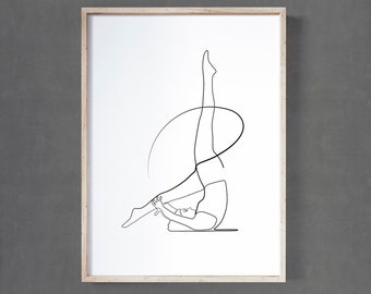 Yoga Print, Printable Line Art, Yoga Abstract Art, Yoga Gift Ideas ...