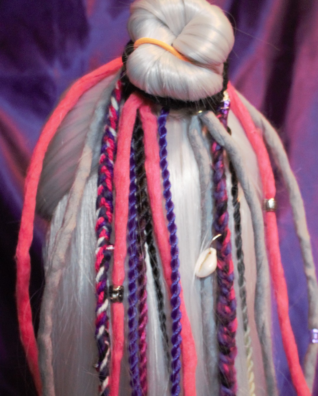 Dreadlocks Dreadfall Haarband Festival Bereit Pink Lila Grau Acryl ...