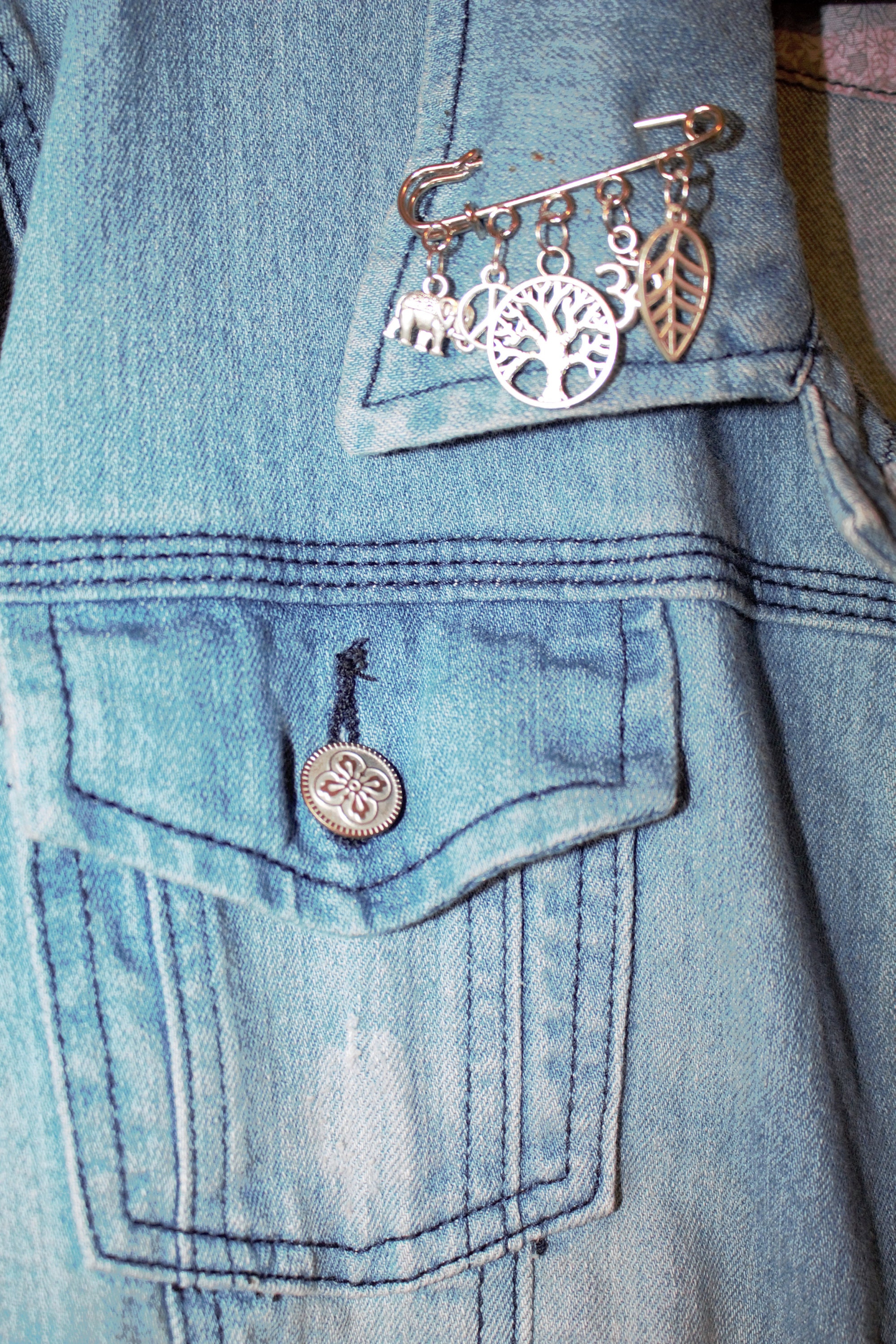 Kilt Pin Tree of Life, Elephant, Ohm, Leaf and Peace Charms - Etsy