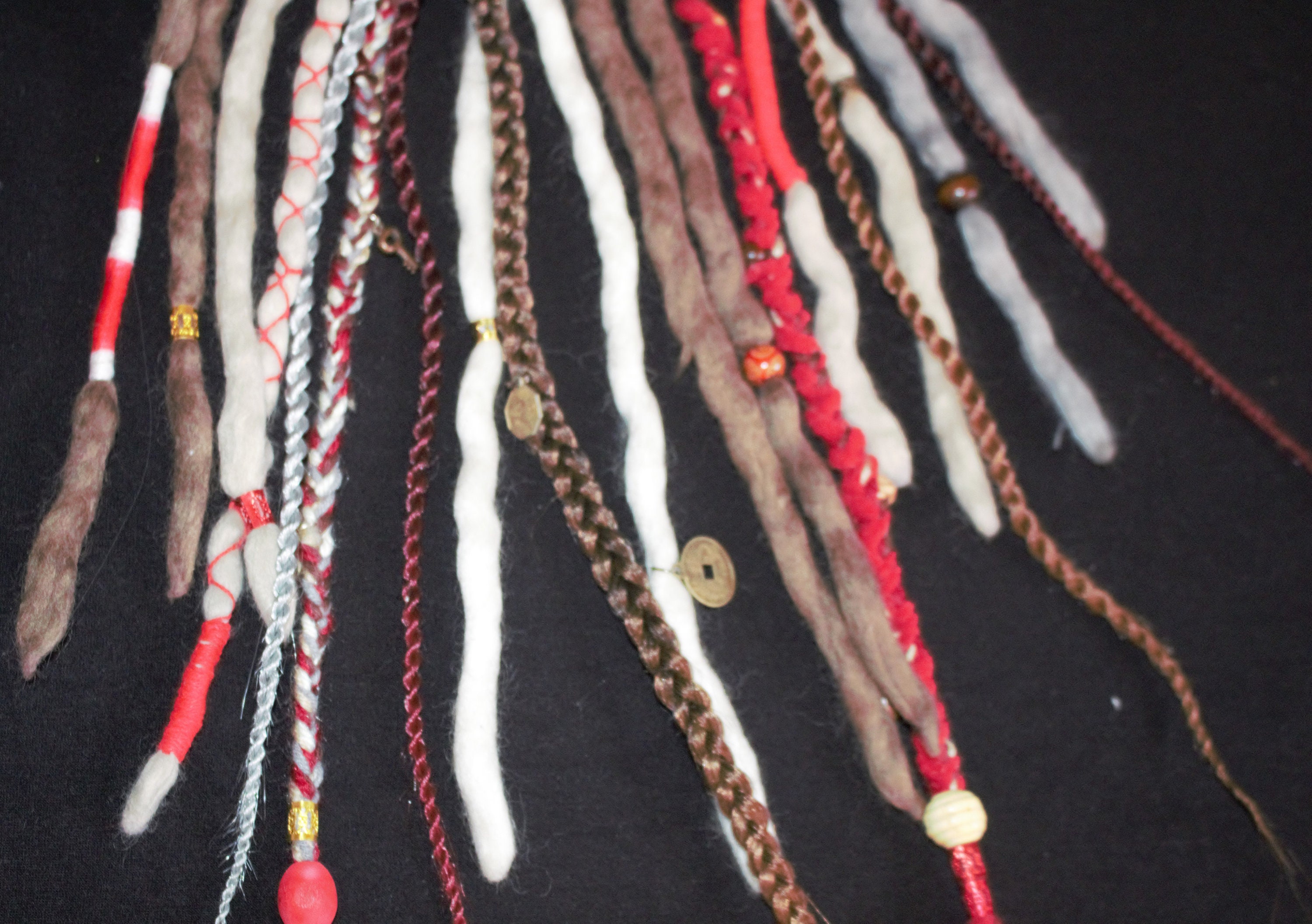 Dreadlocks Dreadfall Hair Band Festival Ready Red Brown Grey Cream ...