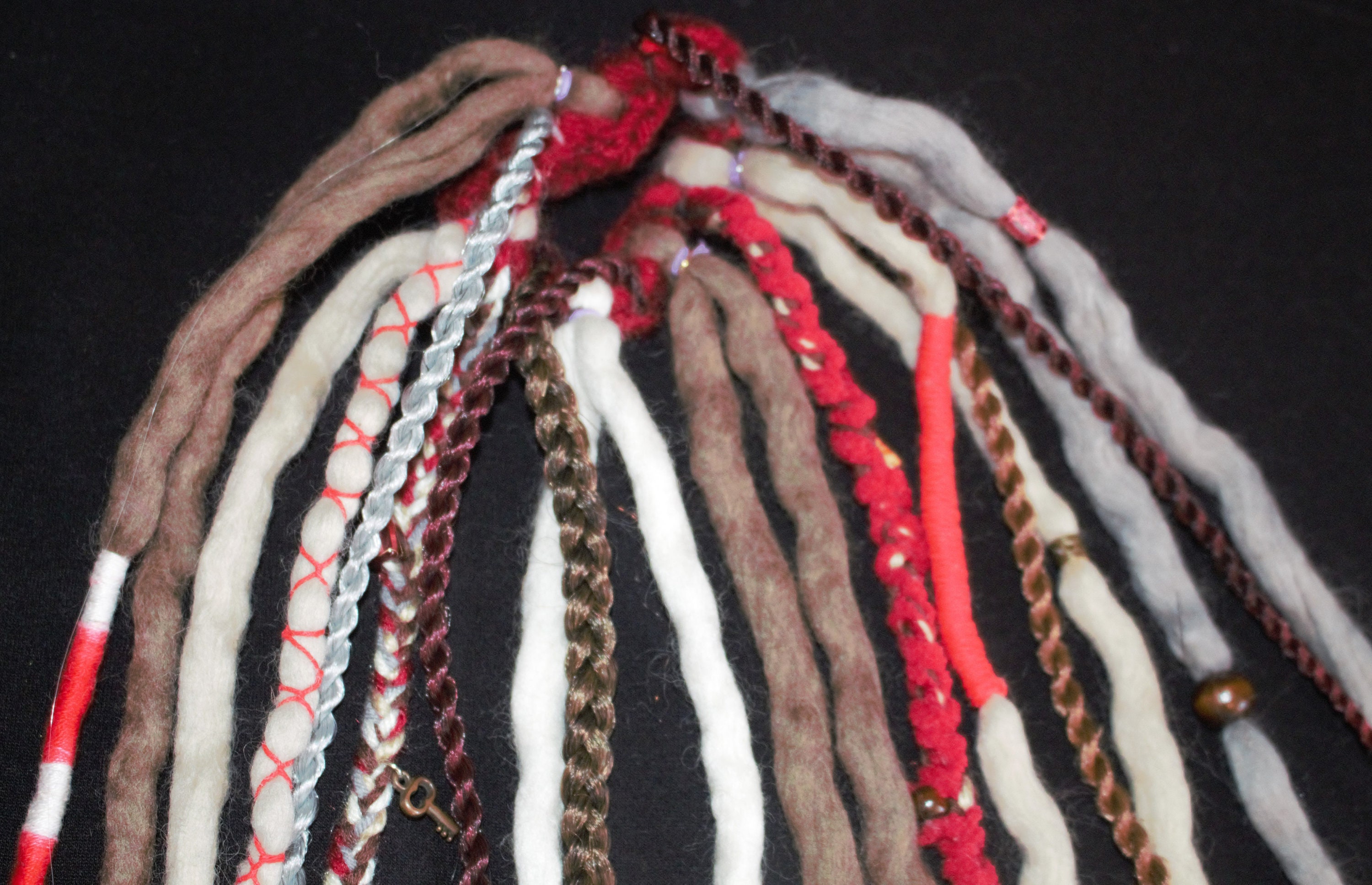 Dreadlocks Dreadfall Hair Band Festival Ready Red Brown Grey Cream ...