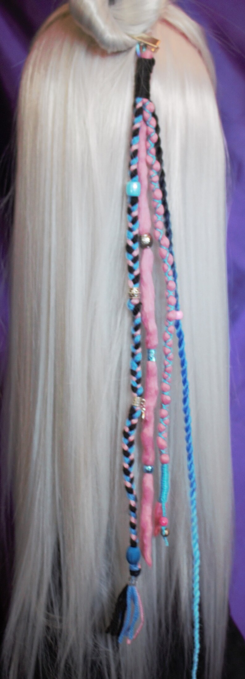 Dreadlocks Dreadfall Hair Clip Festival Blue Pink Black Acrylic Hand ...
