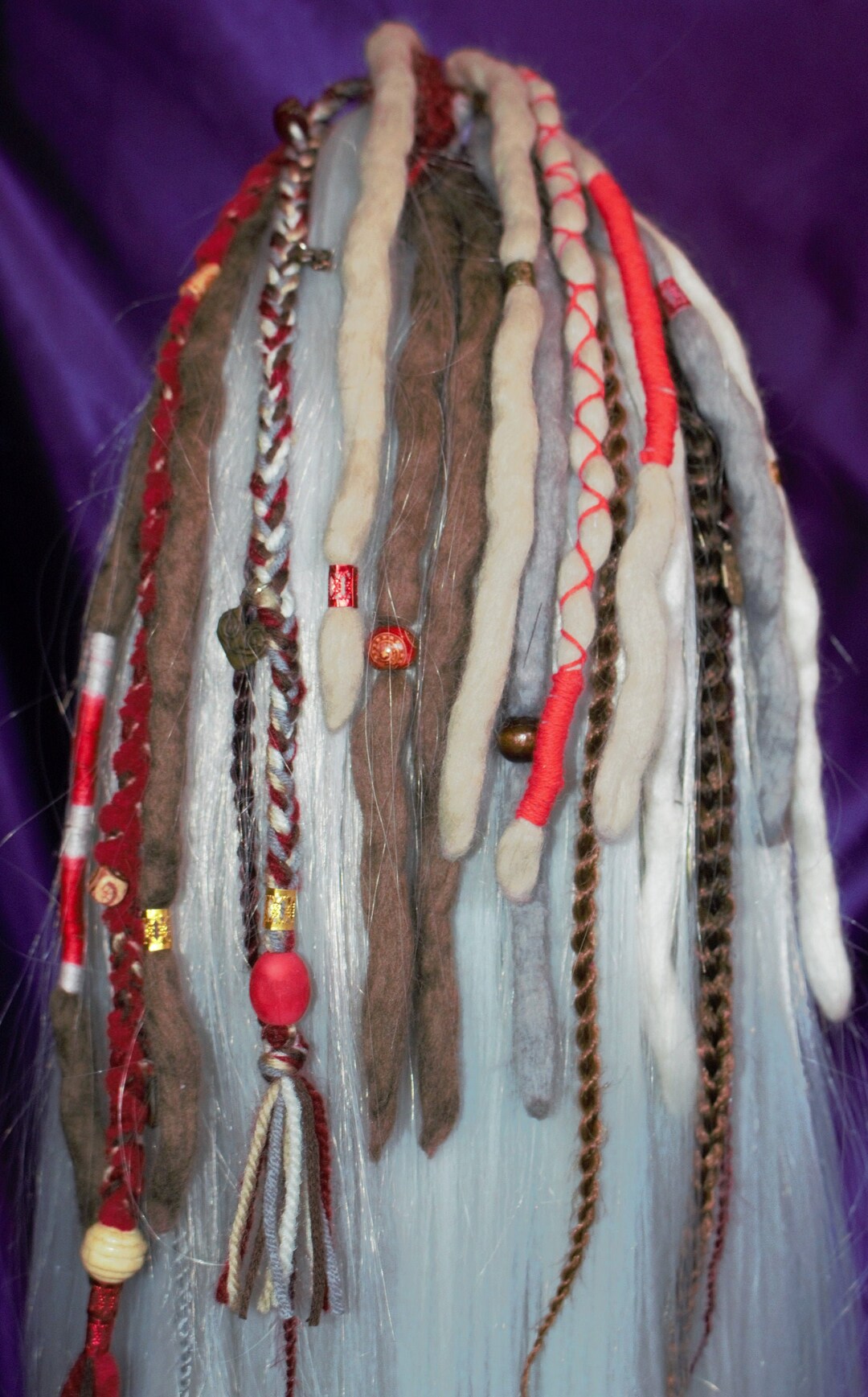 Dreadlocks Dreadfall Hair Band Festival Ready Red Brown Grey Cream ...