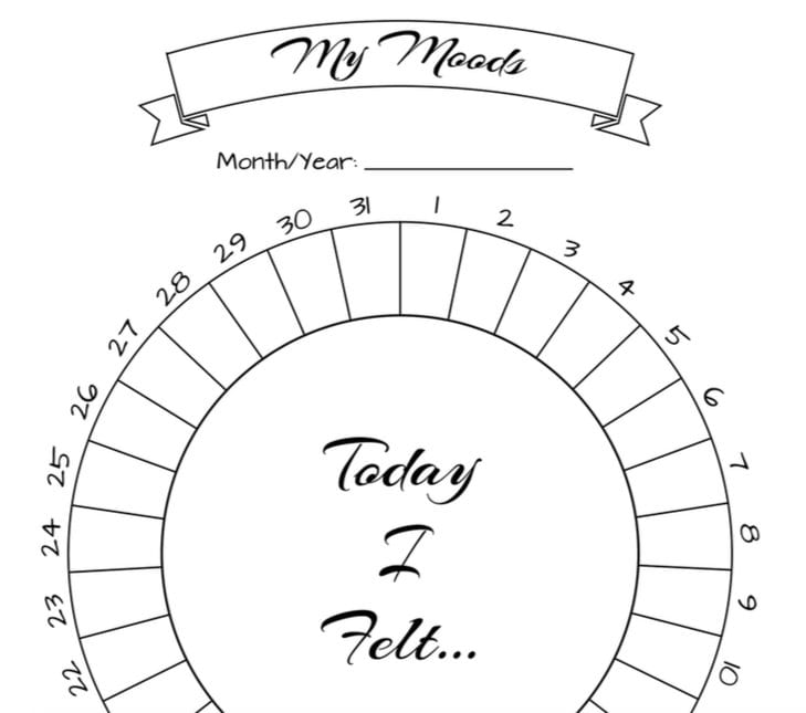 Mood Tracker Circle - Etsy España