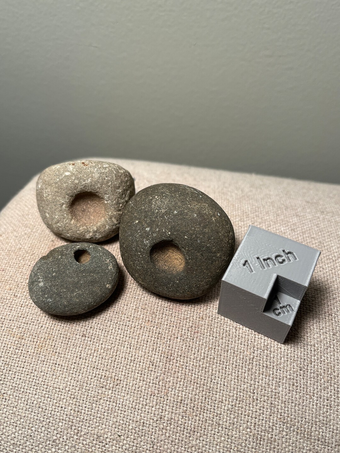 Charming Set of 3 omar Stones Greywacke With Dissolved Concretions ...