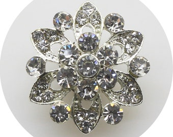 Rhinestone Flower Buttons - Etsy