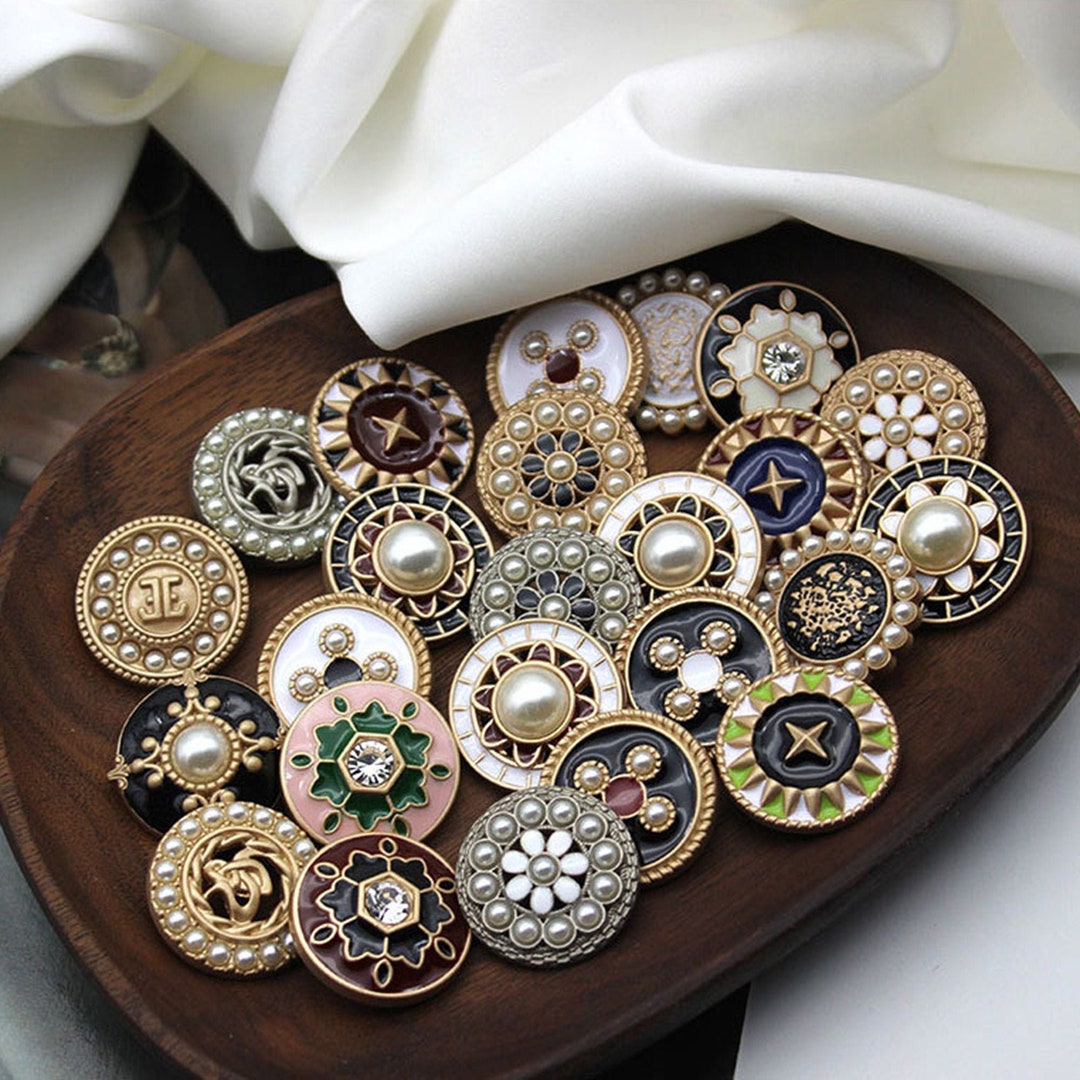 10PCS Haute Couture Coat Metal Buttons, Vintage Gold Buttons, Clothing ...
