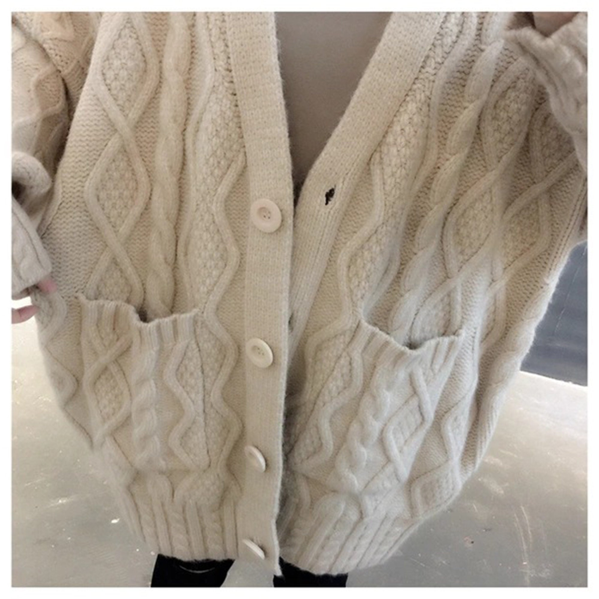 Chunky Cable Knit Cardigan Retro Chunky Cardigan Knitted - Etsy Canada
