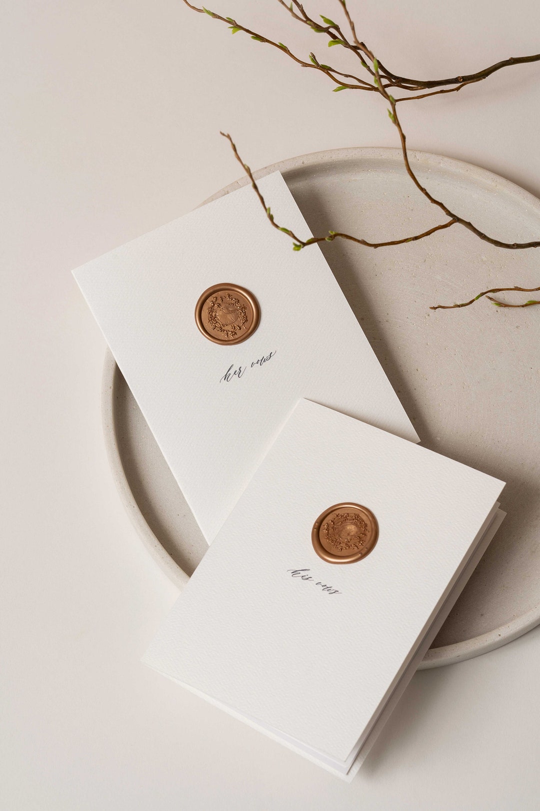 Personalized Vow Books, Wax Seal Vow Books, Set of 2, Wedding Vow Books, His Vows, Her Vows, His ...