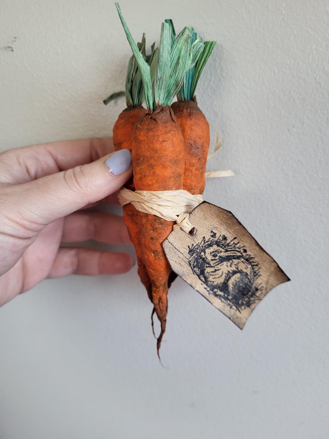 Set of 3 Spun Cotton Carrots With Tag - Etsy