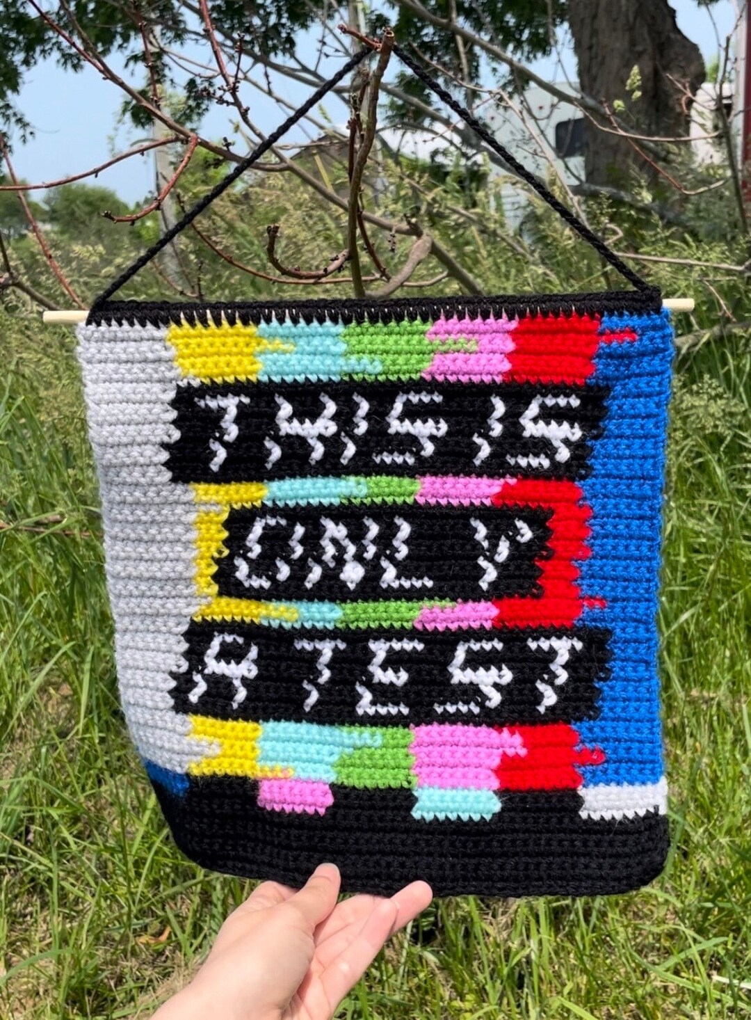 Glitch Warning - Wall Hanging Pattern - PATTERN ONLY - Tapestry Crochet ...