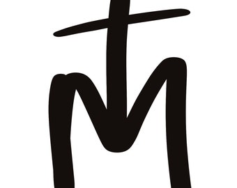 Marian Cross Line Drawing Print | Catholic Art | Hand Drawn | Digital ...