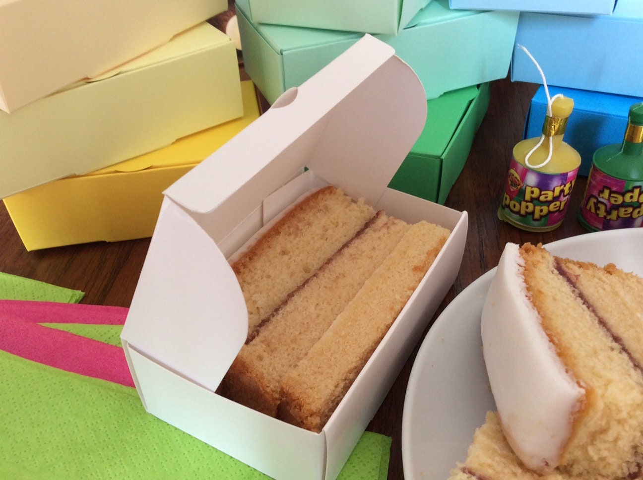 30 Luxury Party Single Slice Cake Boxes 100mm X 60mm X 30mm Etsy Uk