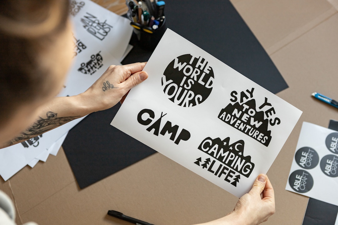 Stickers Set A4, Adventure Vinyl Decals, Camping Life, the World is ...