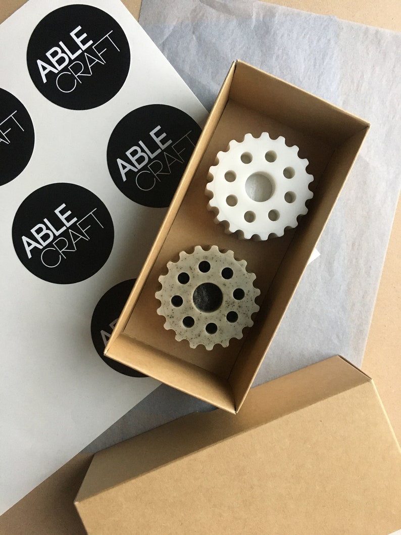 Gear Wheel Soap Bar, 1 Piece of Grey, White Colour Mens Soap, Mechanic ...