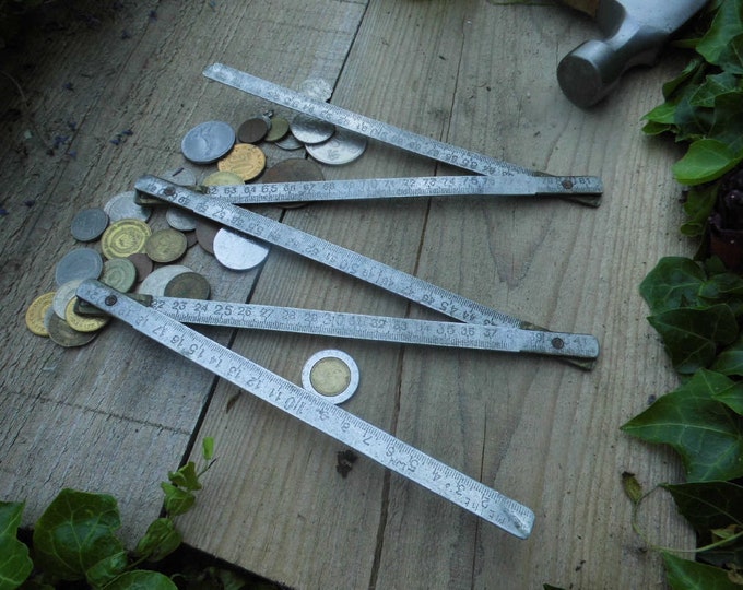 Vintage French 1950s Duralumin 1 Metre Folding Ruler in Centimetres ...