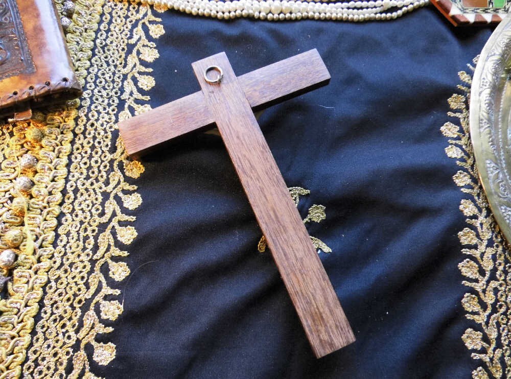 Small Crucifix - Vintage French Catholic Christian cross with brass ...