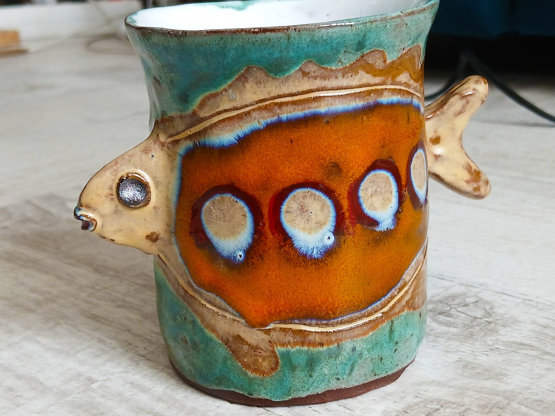 Fish Mug Sea Mug Pottery Mug Handmade Ceramic Coffee and Tea Mug Unique ...