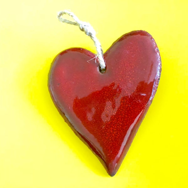 Red Ceramic Heart - Etsy
