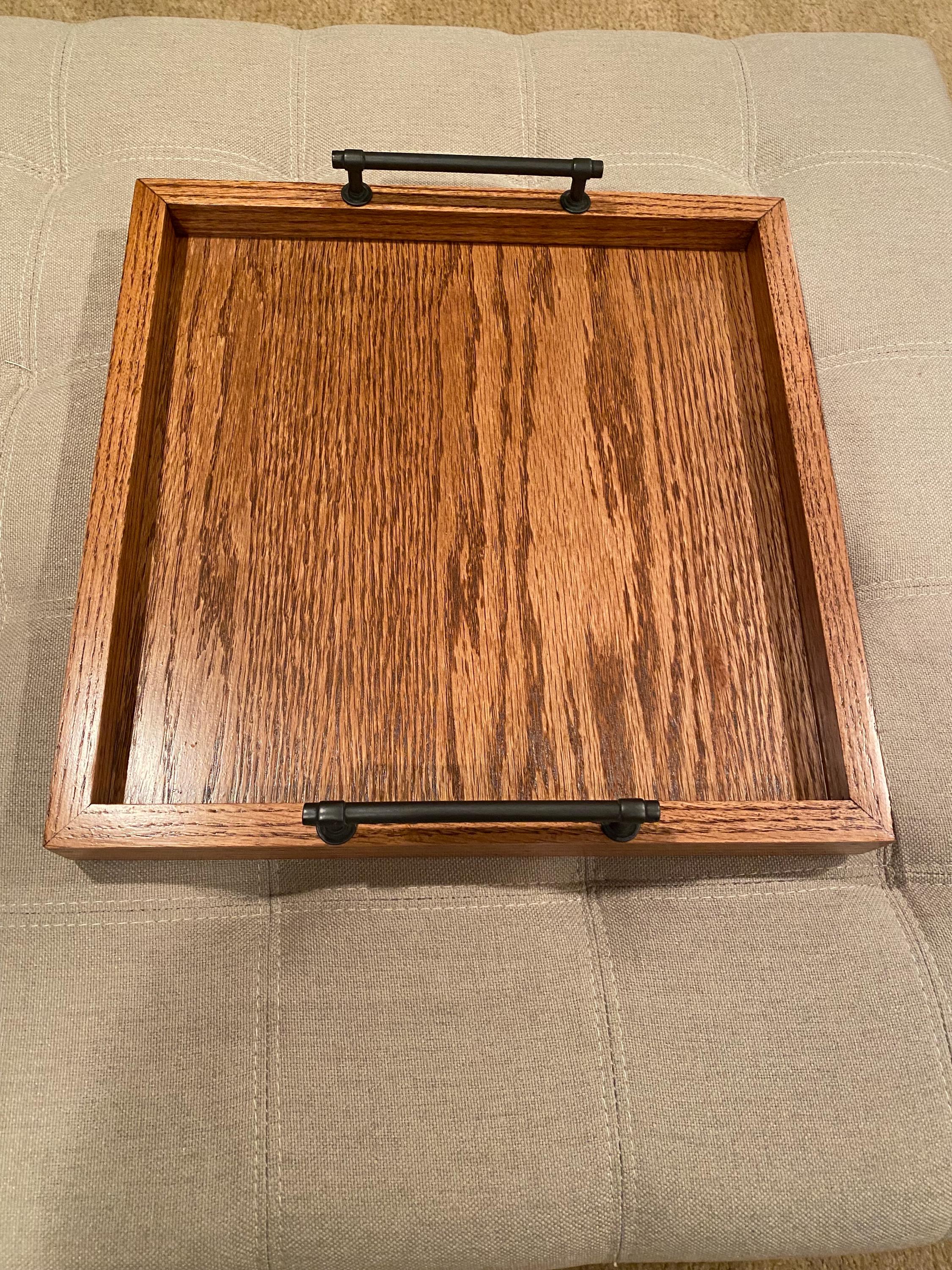 15"x15" Oak Serving Tray - Etsy