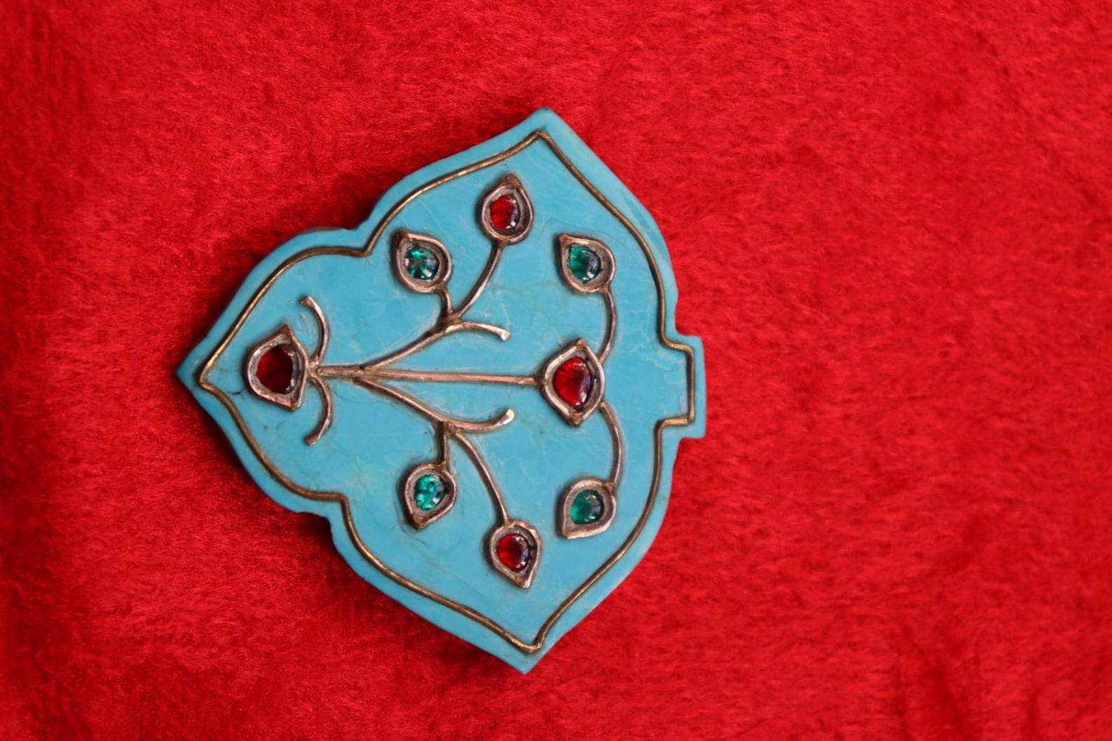 Old Antique Turquoise Pendant Takhti Mughal Design Silver Work Ruby and ...